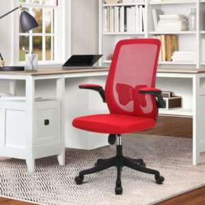 Athena Collection Office Chair Ergonomic Computer Desk Chair Comfy Swivel for Home Office Chair Rolling Reclining Chair with Wheel Mesh High Back Lumbar Support Heavy Duty Red