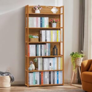 Athena Collection Book Shelf and Bookcase Floorstanding 6-Tier Modern Open Bookshelf Book Case Display Shelf Book Storage Home Decor Furniture for Office Bedroom Living Room