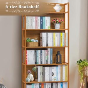 Athena Collection Book Shelf and Bookcase Floorstanding 6-Tier Modern Open Bookshelf Book Case Display Shelf Book Storage Home Decor Furniture for Office Bedroom Living Room