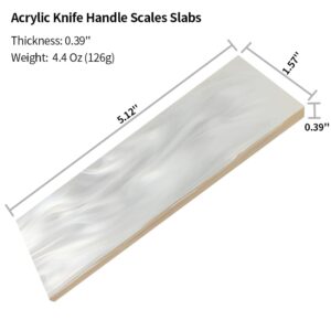 Cool Hand 2 Pcs Acrylic Knife Handle Scales Slabs Custom DIY Tool Material for Knives Making Blanks Blades, Synthetic White Pearl