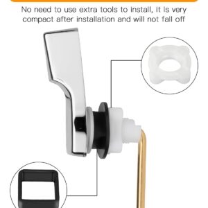 Toilet Handle Replacement Kit, 702 Universal Toilet Flush Handle, Zinc Alloy Toilet Tank Trip Lever with H2 Brass Arm Front-Mount Compatible with American Standard, Mansfield Toilet, Silver