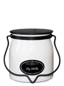 milkhouse candle company - very vanilla - creamery collection - 16oz single cotton wick soy candles with beeswax - long burn time, made in the usa - non toxic, premium scented candles