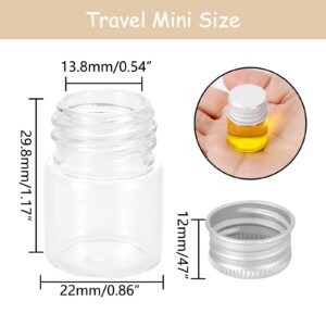 Kesell 24PCS 5ml Clear Glass Vials with Aluminium Cap Mini Glass Bottles with Caps for Storage, Sample Vials