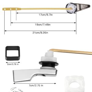 Toilet Handle Replacement Kit, 702 Universal Toilet Flush Handle, Zinc Alloy Toilet Tank Trip Lever with H2 Brass Arm Front-Mount Compatible with American Standard, Mansfield Toilet, Silver