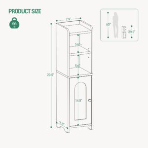 Hzuaneri Bathroom Storage Cabinet, Corner Floor Cabinet with Doors and Adjustable Shelf, Narrow Toilet Paper Cabinet, Bathroom Organizer for Small Spaces, Greige BC19705X