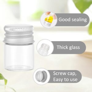 Kesell 24PCS 5ml Clear Glass Vials with Aluminium Cap Mini Glass Bottles with Caps for Storage, Sample Vials