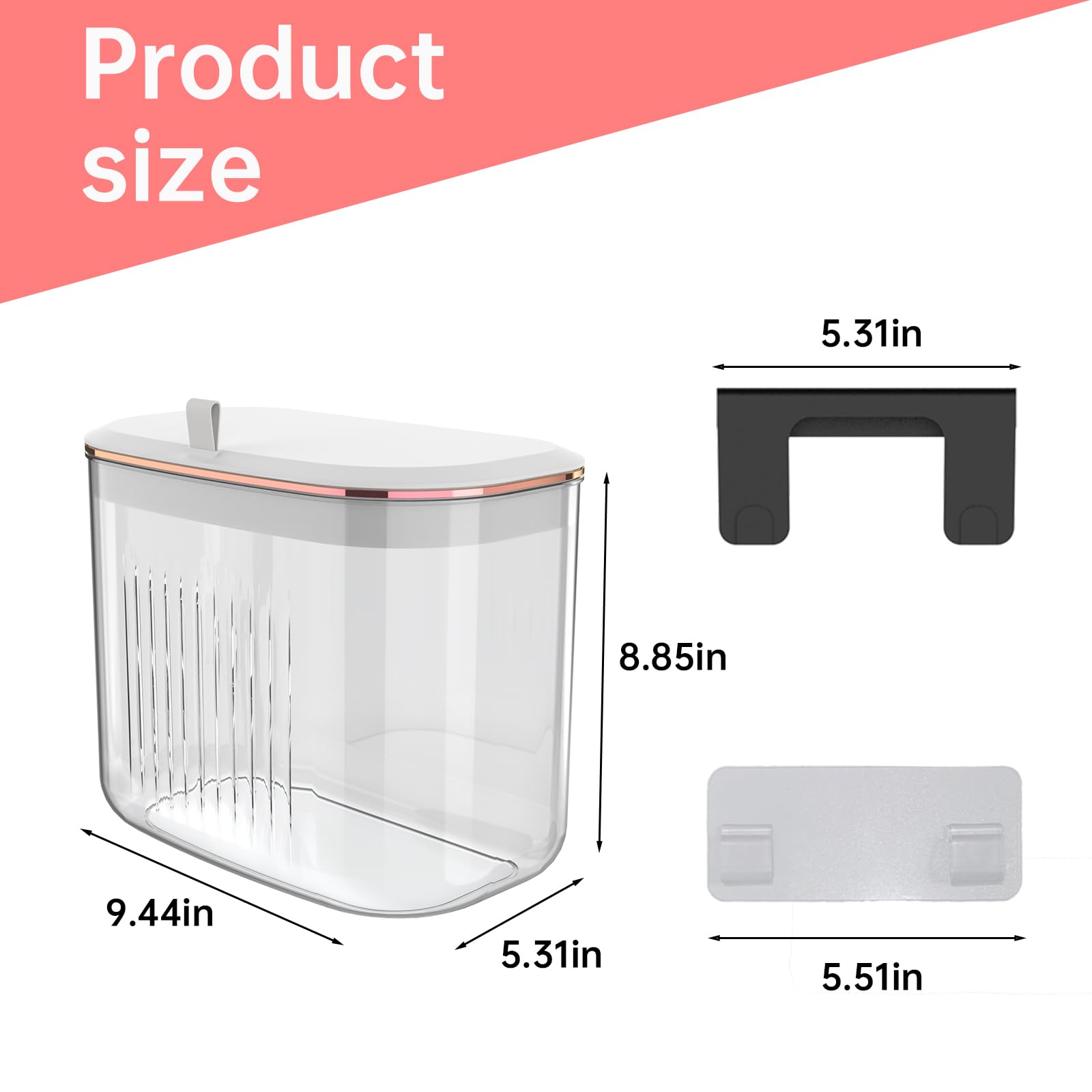 Wall Mounted Laundry Storage, Transparent Lint Holder Bin, Space-Saving Trash Container Hanging on Dryer, Washer or Wall Mount