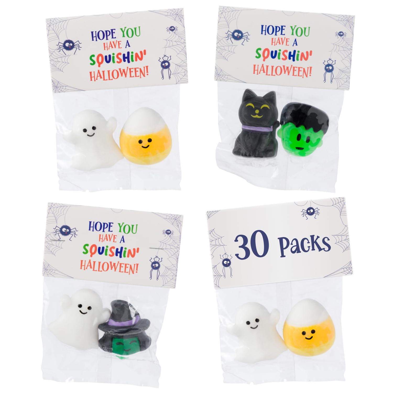 30 Pack Halloween Squishes, Halloween Party Favors, Halloween Classroom Favors, Squishy Toys, Goodie Bag Fillers, Bulk School for Kids, Halloween Treats Non Candy, Teal Pumpkin Project