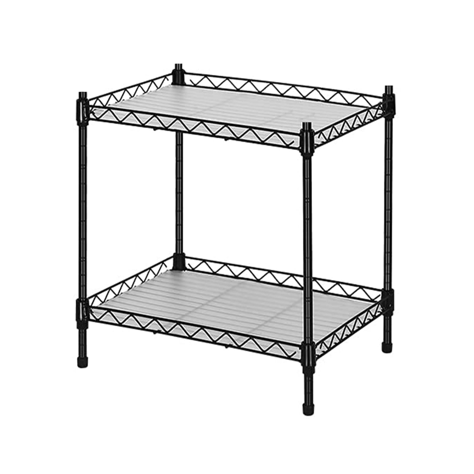 Best 2-Tier Wire Shelving - Black - Lightweight Mini Seasoning Shelf - Kitchen Storage Shelves, Unit with Storage Rack Corner Shelf Shelving Adjustable Storage Shelf, 11.8 "D x 15.7" W x 17.7 "H