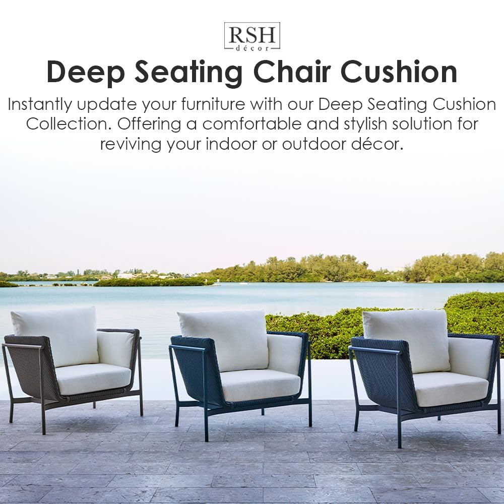 RSH DECOR: Deep Seating Loveseat Cushion Set | 44” x 24” Loveseat | All-Weather Spun Fabric | Water-Resistant | Outdoor Foam Settee and Pillow Back Cushions for Patio Furniture | Orange