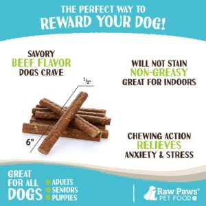 Raw Paws Alternative Soft Bully Sticks for Dogs, 6-inch, 15-ct - Made in USA - Dog Chews Rawhide Free - Soft Dog Chews for Senior Dogs - Rawhide Free Dog Treats - Puppy Chews for Teething