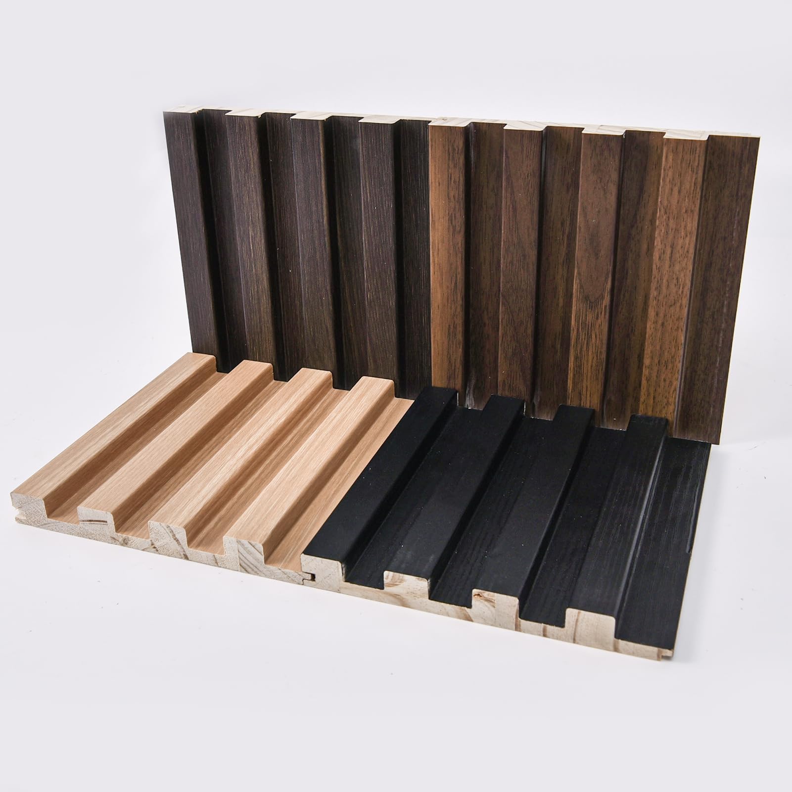 Art3d Slat Wood Wall Paneling for Interior and Ceiling Decoration - 4 Samples Pack, 6 x 5.7in.