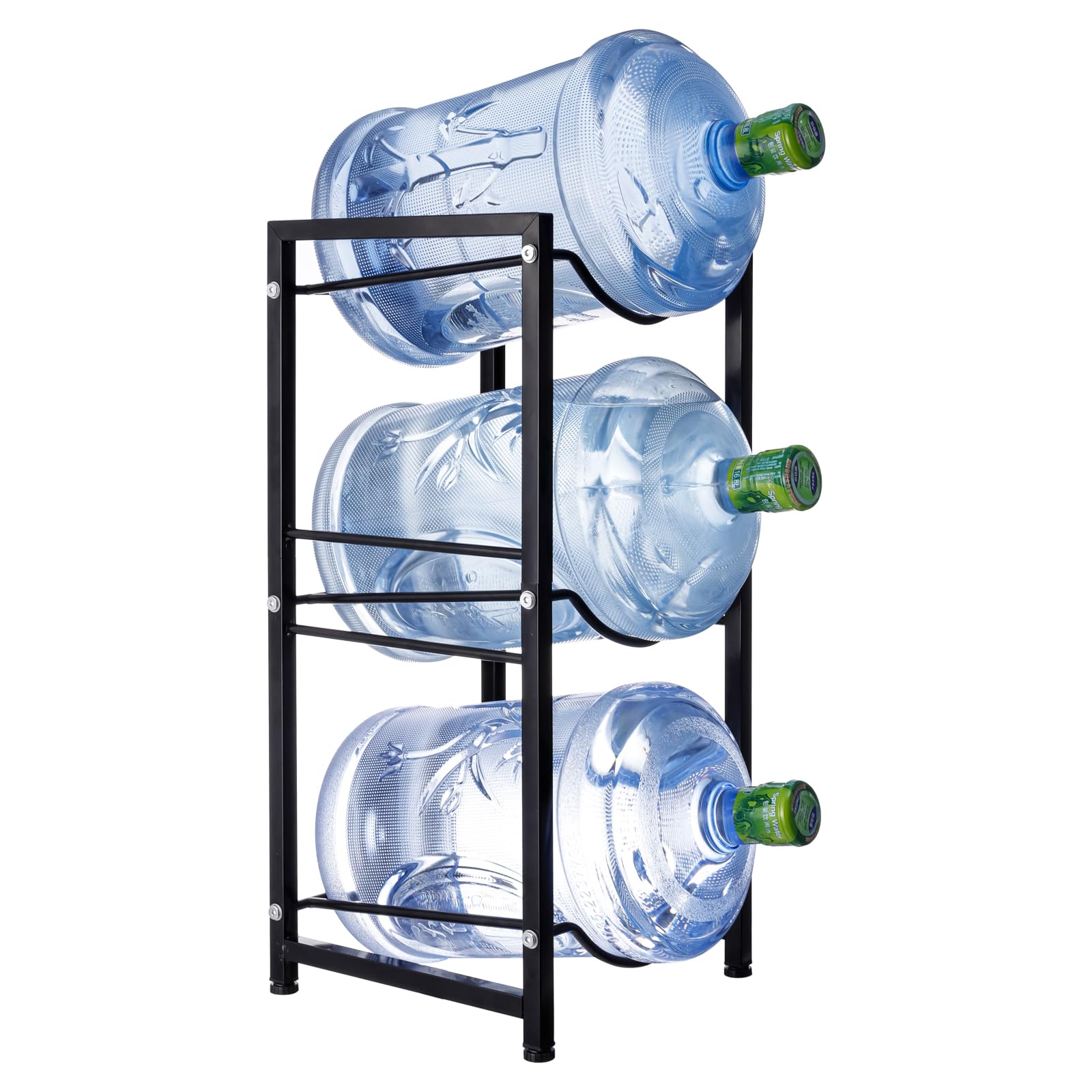 Smaiczm 5 Gallon Water Bottle Holder - Keep Your 5-Gallon Jugs Neatly Organized with a 3-Tier Organizer - Perfect for Kitchen, Pantry, Bar - Sturdy Cast Iron Rack for Convenient Water Jug Storage