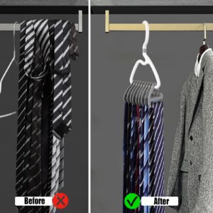 Premium Tie-Rack-for-Closet-Space-Saving Design, Stylish Tie-Hanger-with-360°-Rotating Head, Easy-to-Tidy-Up &-Take-Off,ABS-Necktie-Organizer-&-Hanger-Holds-9-18-Ties, Smart-&-Sturdy-Tie-Storage