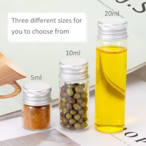 Kesell 24PCS 5ml Clear Glass Vials with Aluminium Cap Mini Glass Bottles with Caps for Storage, Sample Vials