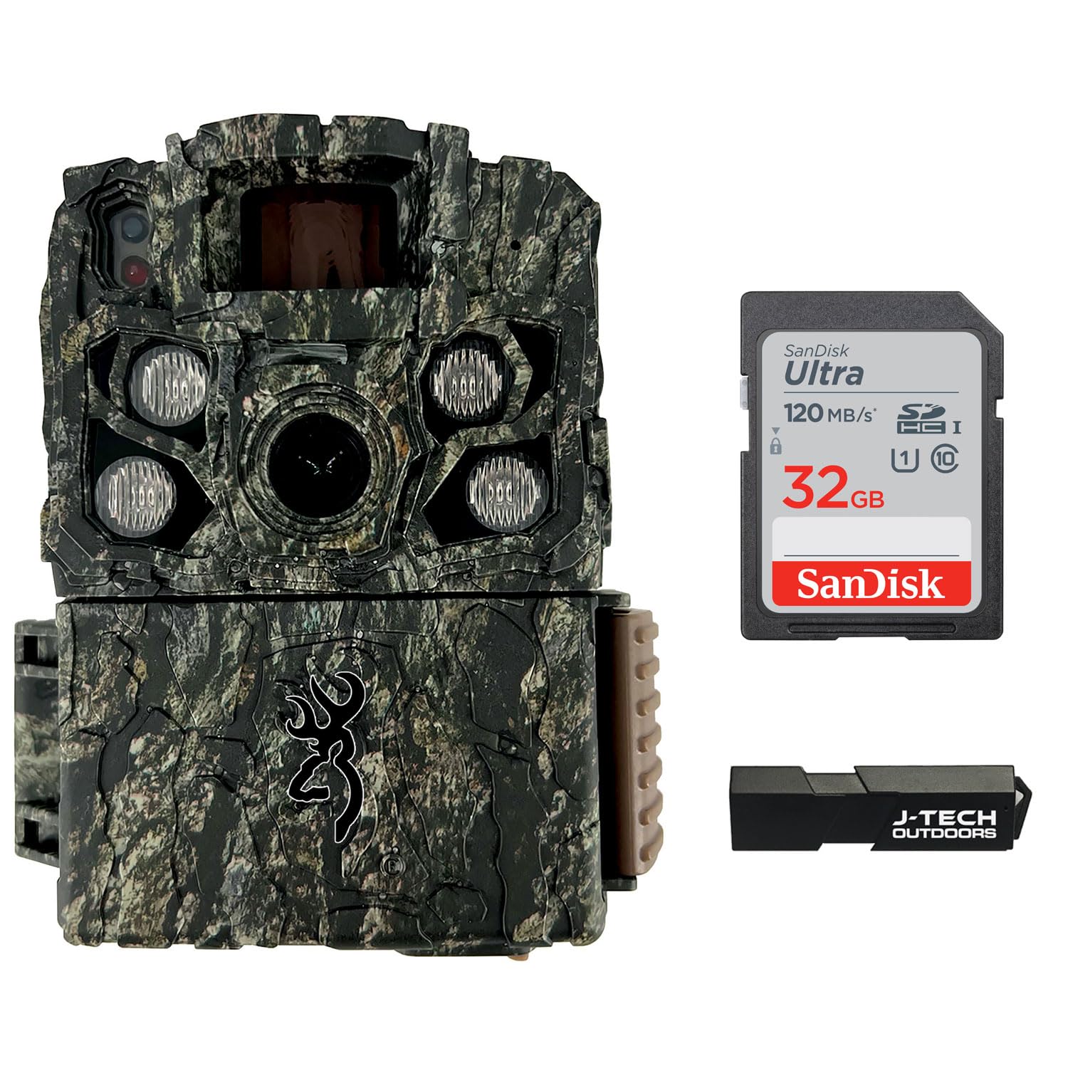 Generic Browning Strike Force FHDR Trail Game Camera Bundle Includes 32GB Memory Card and J-TECH Card Reader (26MP) | BTC5FHDR, Camo