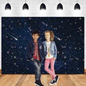 Night Sky Star Universe Space Starry Photo Backdrops Galaxy Stars Children Boy Kids Boy or Girl Birthday Party Decor Photo Background Banner 7x5FT