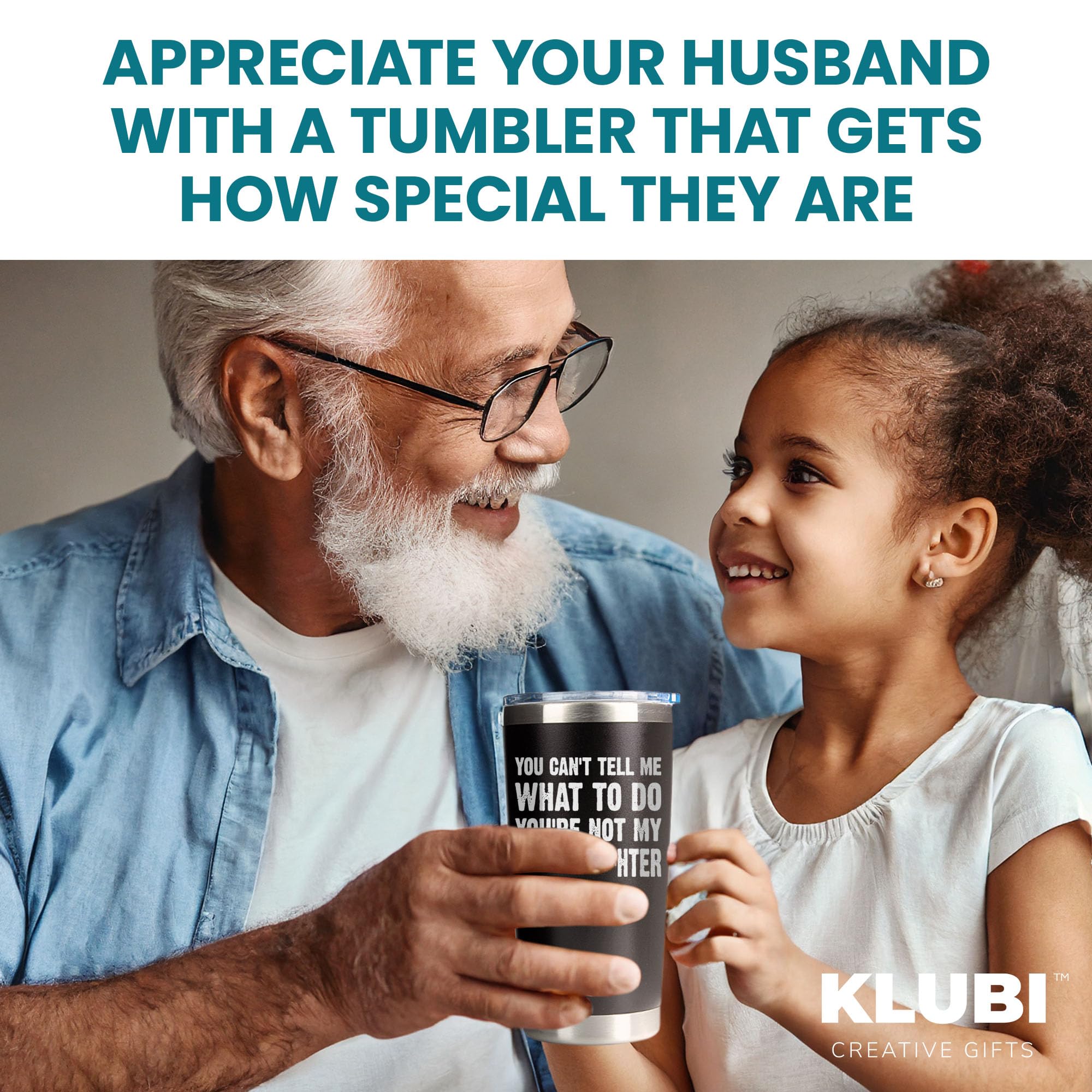 KLUBI Best Grandpa Gifts From Granddaughter - 20oz Grandpa Tumbler With Lid Grandfather Gift Best Gifts For Elderly Dad Grandpa Birthday Gifts for Grandpa Birthday Funny Grandpa Mug Grandpa Tumbler