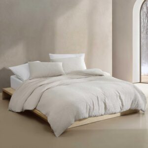 Calvin Klein - King Duvet Cover Set, Super Soft Textured Bedding with Matching Shams, Reversible Home Decor, Oeko-Tex Certified (Seersucker Beige, King)