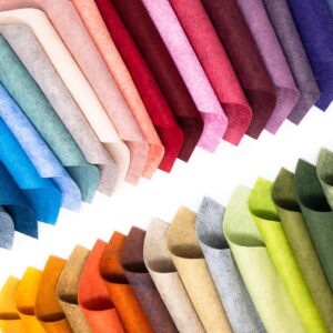 RABOM Merino Wool Blend Felt, 35 Pieces, Assorted Heathered Colors, Made in USA, Crafting and Sewing (6""X12"")