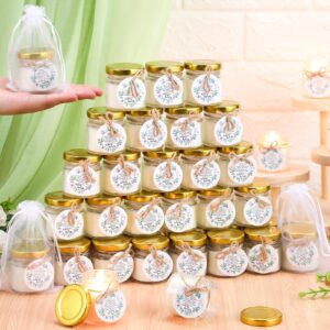 threlaco 40 pcs baby shower candle favors bulk lavender scented jar candle floral rustic glass candle baby shower for baby shower gender reveal party