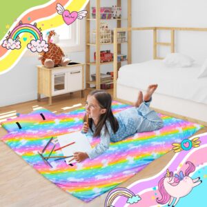 Nap Mat - Unicorn Sleeping Bag Toddler Nap Mat Girls Slumber Bag with Reusable Pillow for Kids Slumber Bag for Elementary Preschool Kindergarten Daycare