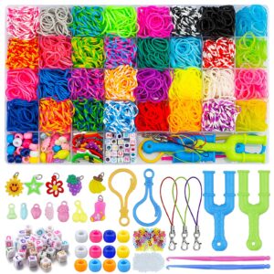 Sbnnfikeb Rubber Band Bracelet Kit,Loom Bracelet Kit,Loom Bands Kit, Loom Bracelet Making Kit for Art and Craft,2700 Rubber Band Refill Kit for Girls & Boys