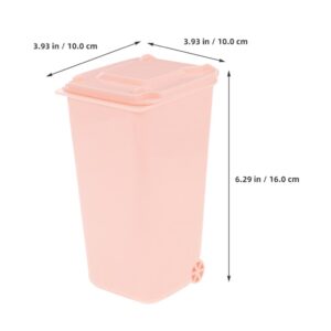 SEWACC 2 Pcs Tabletop Trash Bin Mini Desk Covered Trash Can Garbage Bucket Trash Can Desktop Pen Stationery Holder