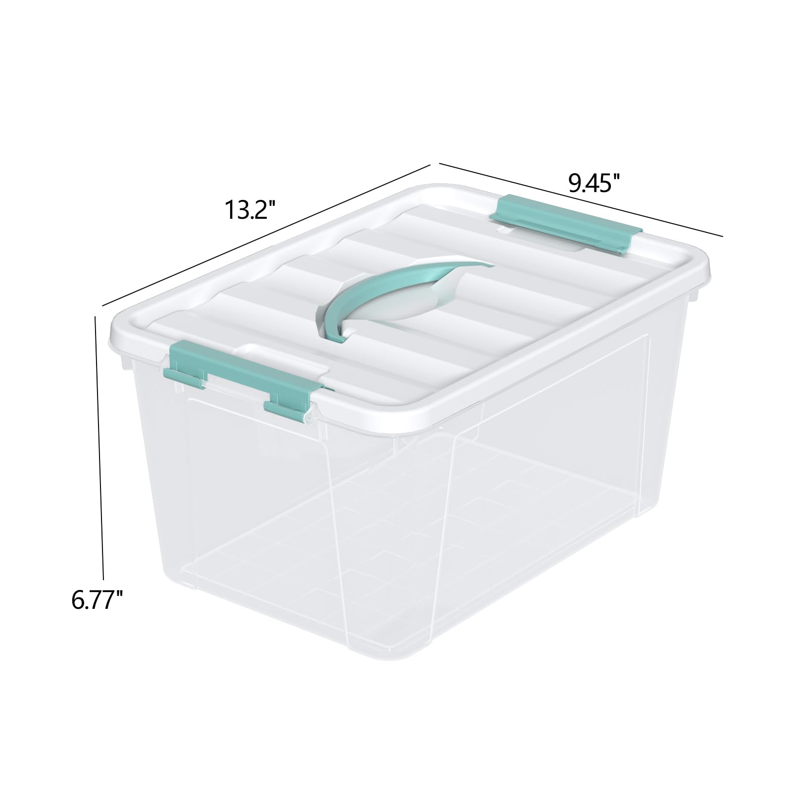 Vcansay 14 Quart Clear Storage Boxes with Handles, Plastic Latching Bins with Lids, 6 Packs