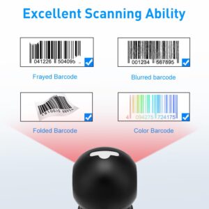 JRHC 1D 2D Desktop Barcode Scanner, Omnidirectional Automatic Sensing Platform Scanner, Hands-Free USB Wired Image Sensing QR Barcode Reader