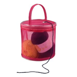 Aurgiarme Small Yarn Bag for Kid Mesh Holder Yarn Storage Organizer Knitting Bags for Carry Crochet Hooks Crochet Bags Supply Yarn Bag