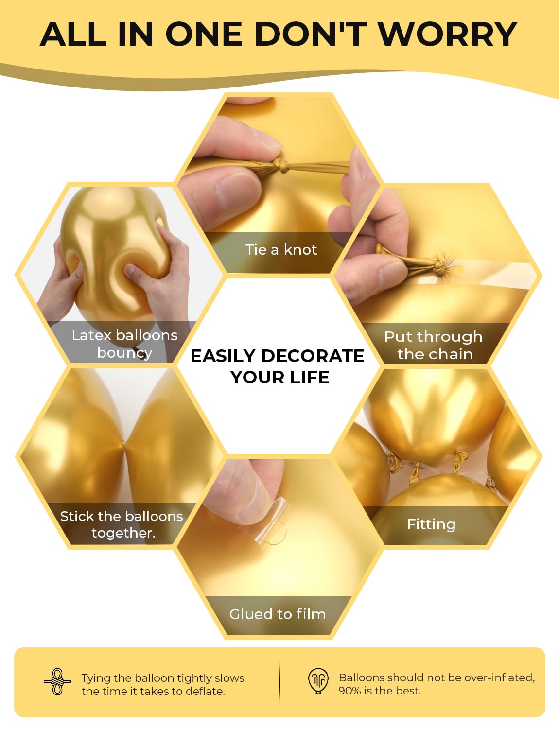 Adeyoo Metallic Gold Party Balloons,60pcs Gold Confetti Balloons Set,12 Inch Natural Latex Balloons Sparkle Balloons Metallic Balloons with Ribbon for Birthday Graduation Anniversary Party Decorations