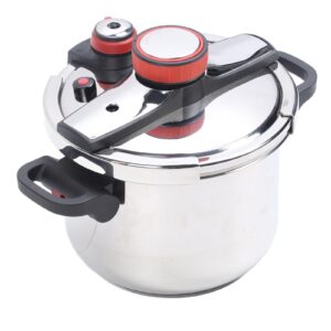 stainless steel pressure cooker, large capacity explosion proof pressure canner with easy lock lid, 2 gear pressure cooker for vegetables, fish, rice and meat, fast cooking