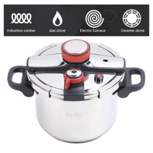 Stainless Steel Pressure Cooker, Large Capacity Explosion Proof Pressure Canner with Easy Lock Lid, 2 Gear Pressure Cooker for Vegetables, Fish, Rice and Meat, Fast Cooking