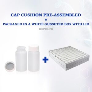 ALWSCI 20 ml HDPE Scintillation Vials, Liquid Sample Scintillation Counting Vials, 22-400 White Screw Cap, Silver Aluminum Foil Liner, 100 PCS