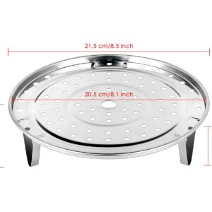 DS. DISTINCTIVE STYLE Steamer Rack 8.5 Inch Stainless Steel Steaming Rack Steam Tray with Removable Legs for Steamer Cookware Instant Pressure Cooker Multi-functional Steamer Basket