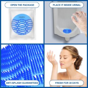 Urinal Screens Deodorizer 24 Pack Urinal Deodorizer Scented Urinal Screen Anti-Splash Urinal Screen for Urinals in Restrooms Restaurants Office Schools (12 Blue+12 Yellow)