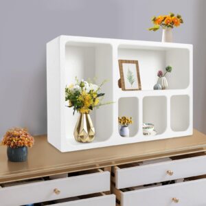 NOLANTISI Modern Geometric Arched Wall Storage Cabinet, Modern Wall Shelves for Wall Decor, Floating Shelves, Wall Mounted Storage Organizer for Bathroom, Living Room, Bedroom, Fully Assembled