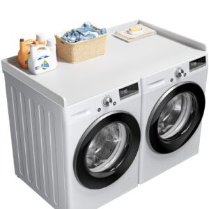 ulif laundry countertop for washer and dryer, over washer dryer topper for storage and organization, overall size 27.5"d x 54"w x 2.6"h white