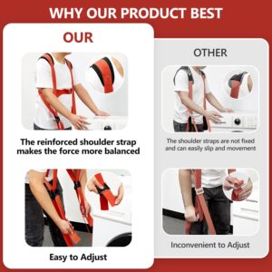 KEDSUM Moving Straps - Lifting Strap for 2 Movers, 2-Person Lifting & Moving System, Hold Up to 800LBS, Anti-Slip Adjustable Furniture Moving Straps Dolly for Appliances, Mattresses, Standard Size