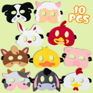 DMIGHT Farm Animals Birthday Party Favors Set 82 PCS Barnyard Animal Masks Sticker Keychains Straw Slap wristbands Rubber Pigs Gift for Kids Birthday Party Baby Shower Goodie Bag Filles Supplies