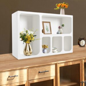 NOLANTISI Modern Geometric Arched Wall Storage Cabinet, Modern Wall Shelves for Wall Decor, Floating Shelves, Wall Mounted Storage Organizer for Bathroom, Living Room, Bedroom, Fully Assembled