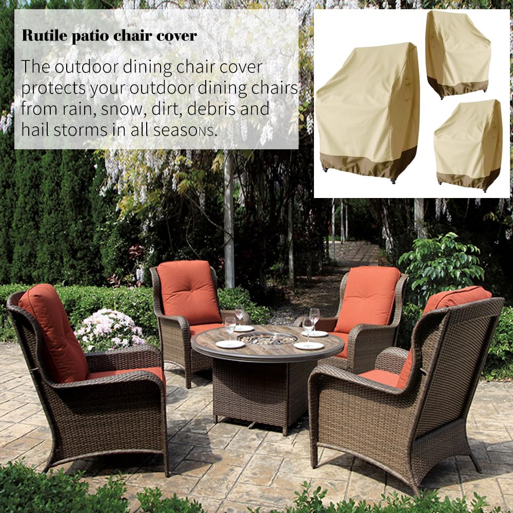 Rutile Patio Chair Cover Outdoor Furniture Covers Waterproof Fits up to 29W x 30D x37.5H inches, Outdoor Patio Rocking Swivel Chair Covers, 2Pack