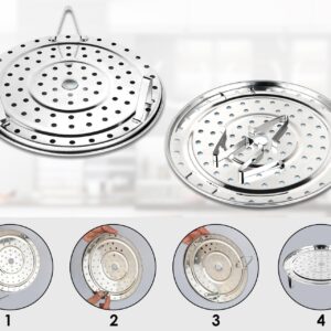 DS. DISTINCTIVE STYLE Steamer Rack 8.5 Inch Stainless Steel Steaming Rack Steam Tray with Removable Legs for Steamer Cookware Instant Pressure Cooker Multi-functional Steamer Basket