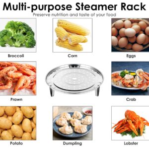 DS. DISTINCTIVE STYLE Steamer Rack 8.5 Inch Stainless Steel Steaming Rack Steam Tray with Removable Legs for Steamer Cookware Instant Pressure Cooker Multi-functional Steamer Basket