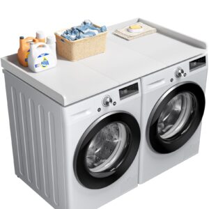 ulif washer dryer countertop, washer and dryer countertop table with non-slip pads for laundry organization, 27.5" d x 54" w x 2.6" h, splicing style white