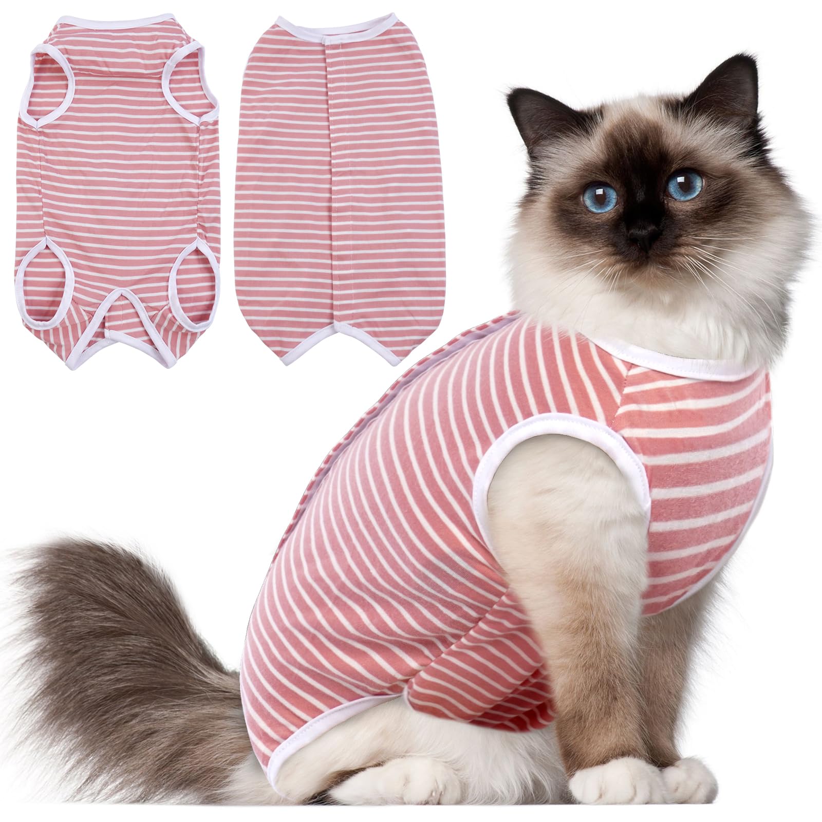 QBLEEV Cat Recovery Suit, Cat Surgery Recovery Suit Female, Kitten Cat Onesie for Cats After Surgery, Pet Cat Spay Surgical Recovery Suit Soft Cat Clothes Abdominal Wound Skin Diseases Protection L