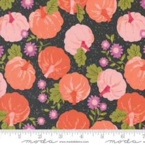 generic moda hey boo by lella boutique 5210 16 midnight pumpkin toss fabric, mixed