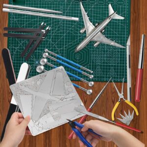 23 Pieces Metal Puzzle Tool Kit, AHIER Metal Model Tool Kit Including Plier Bending Assist Tools File Flat Tweezers Wire Wrapping Rod, 3D Metal Earth Tool Kit Model Building Tools