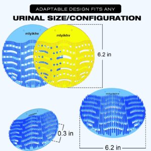 Urinal Screens Deodorizer 24 Pack Urinal Deodorizer Scented Urinal Screen Anti-Splash Urinal Screen for Urinals in Restrooms Restaurants Office Schools (12 Blue+12 Yellow)